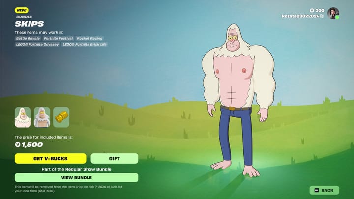 How to get the Regular Show skins in Fortnite: Mordecai and Skips