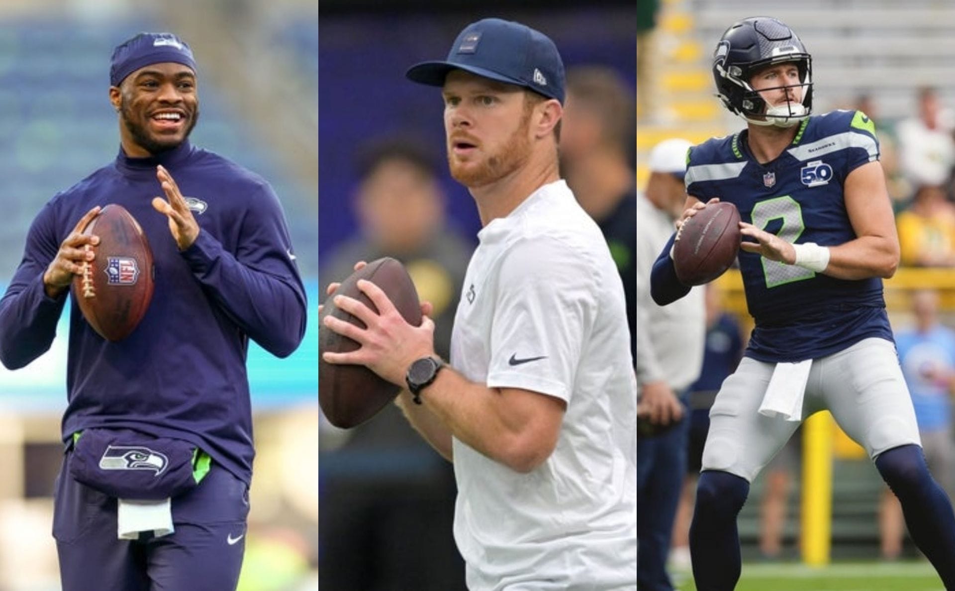 "This is getting weird": NFL fans react as Jalen Milroe, Drew Lock warm ...