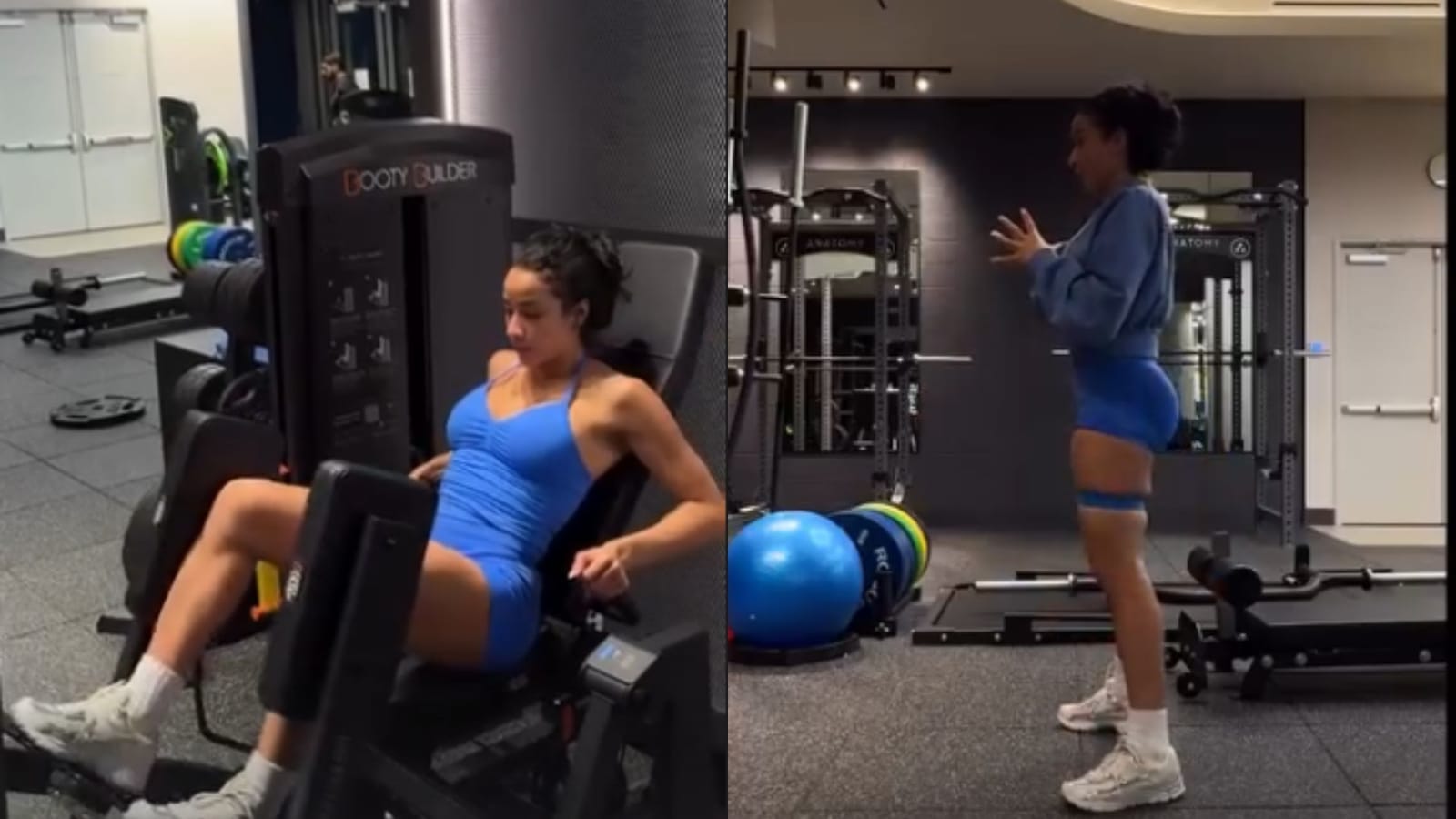 Tyreek Hill's ex-wife Keeta Vaccaro breaks sweat in blue gym romper ...