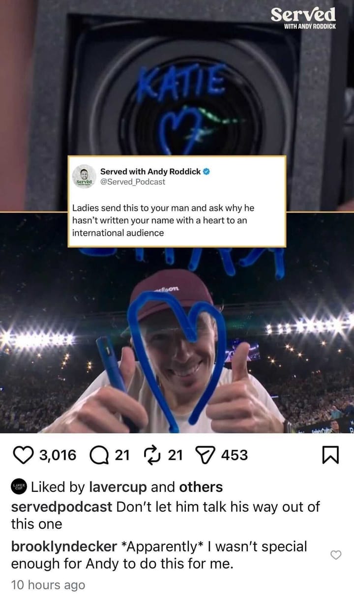 Andy Roddick's wife Brooklyn trolls husband hilariously after ...