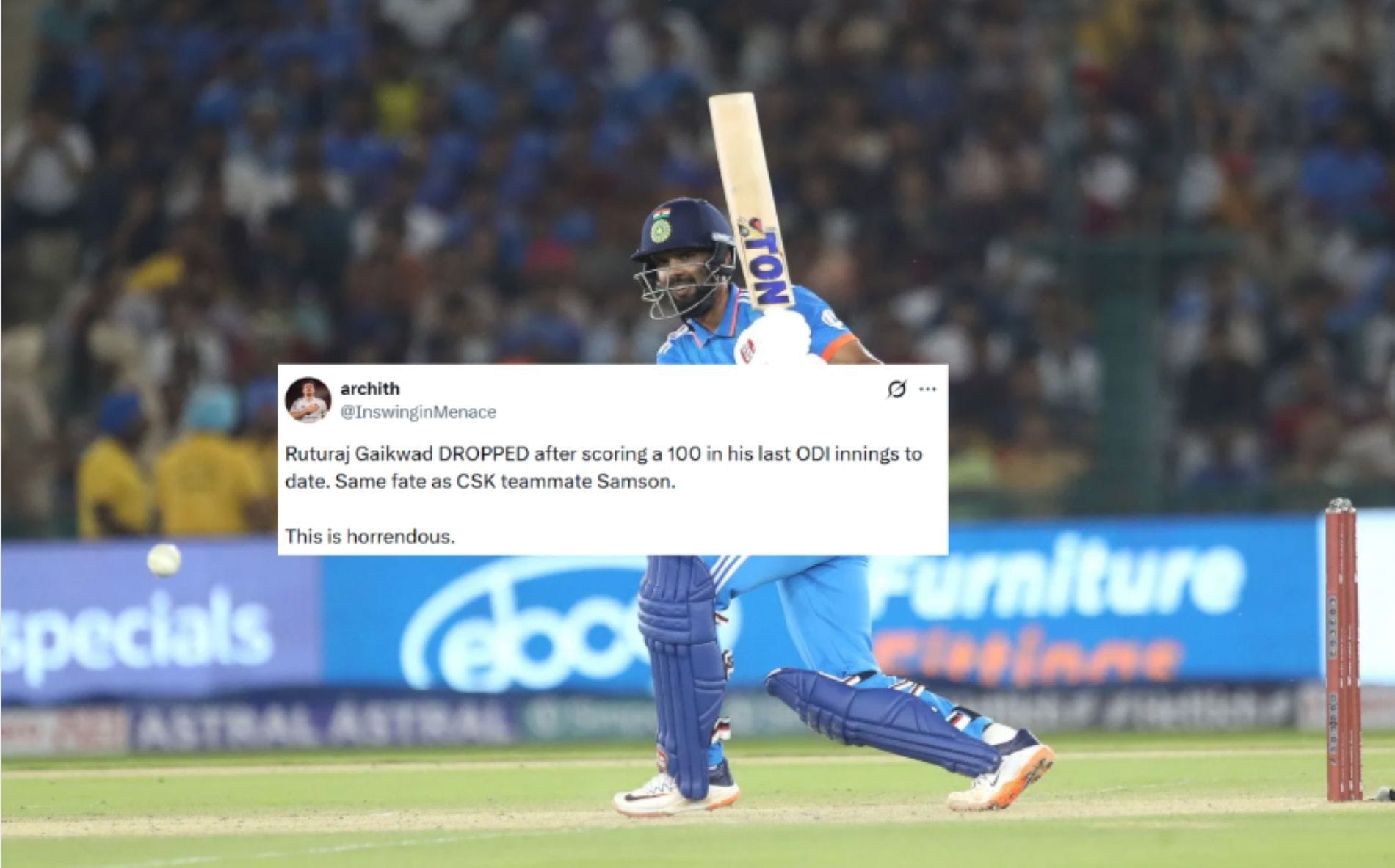 "Favouritism of highest order" - Fans outraged as Ruturaj Gaikwad gets ...