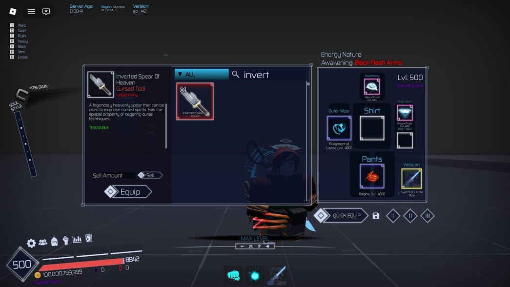 How to get the Inverted Spear of Heaven in Jujutsu Infinite