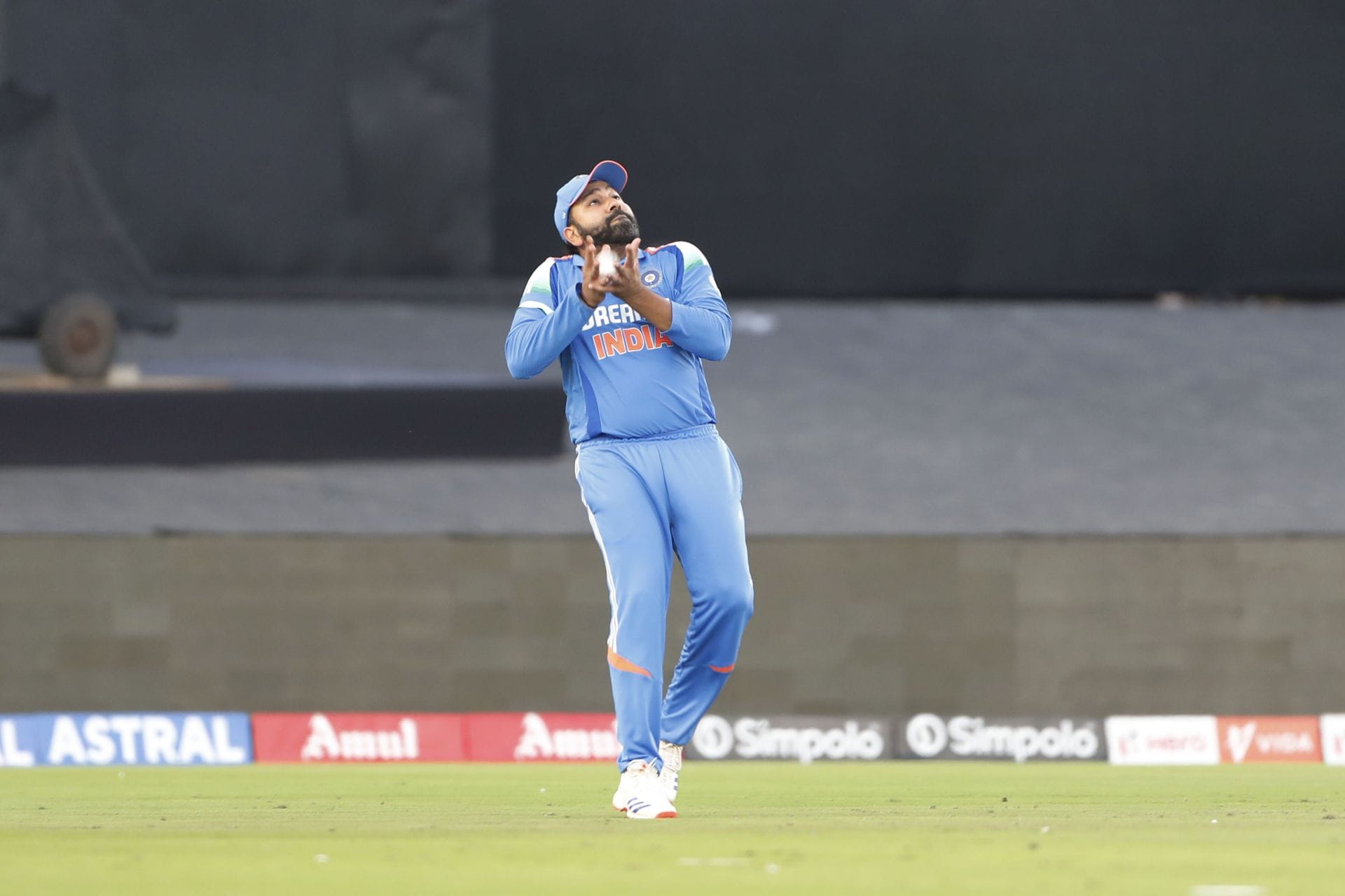 Rohit Sharma takes easy catch as Harshit Rana strikes off his very ...