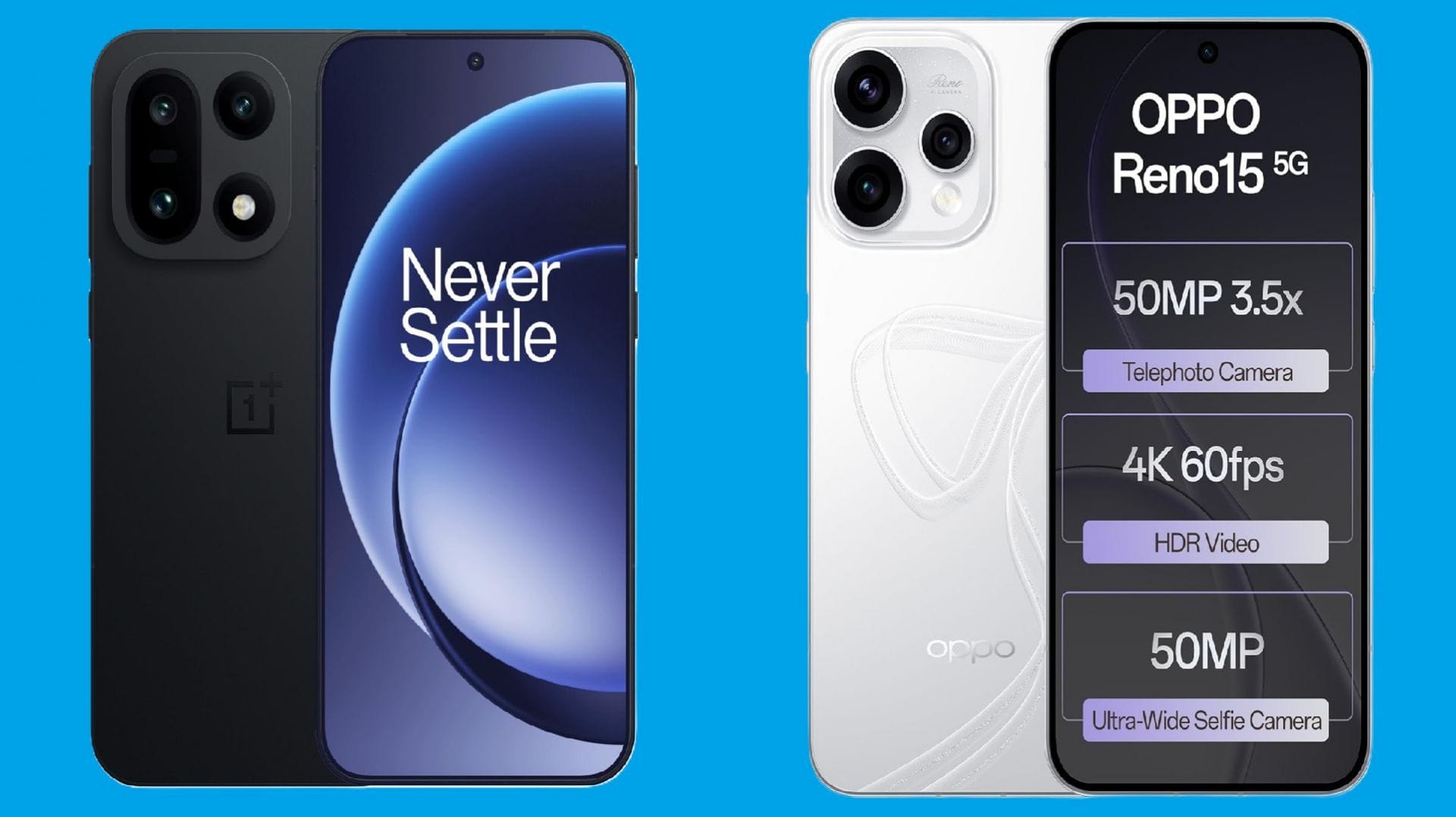 Oppo Reno 15 vs OnePlus 15: Which smartphone is better?