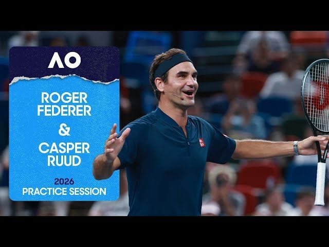 Roger Federer returns to Rod Laver Arena as wife Mirka and twins watch ...