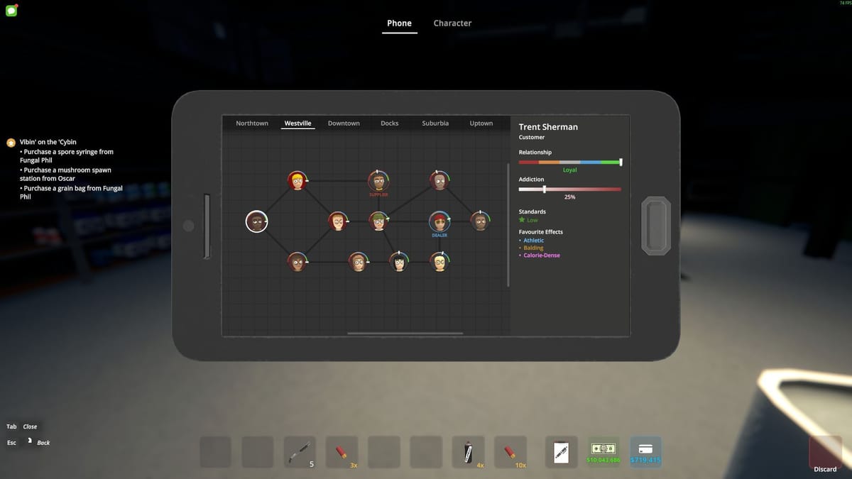 All customer locations and character IDs in Schedule 1