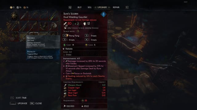 Where to get Bear Paw in No Rest for the Wicked