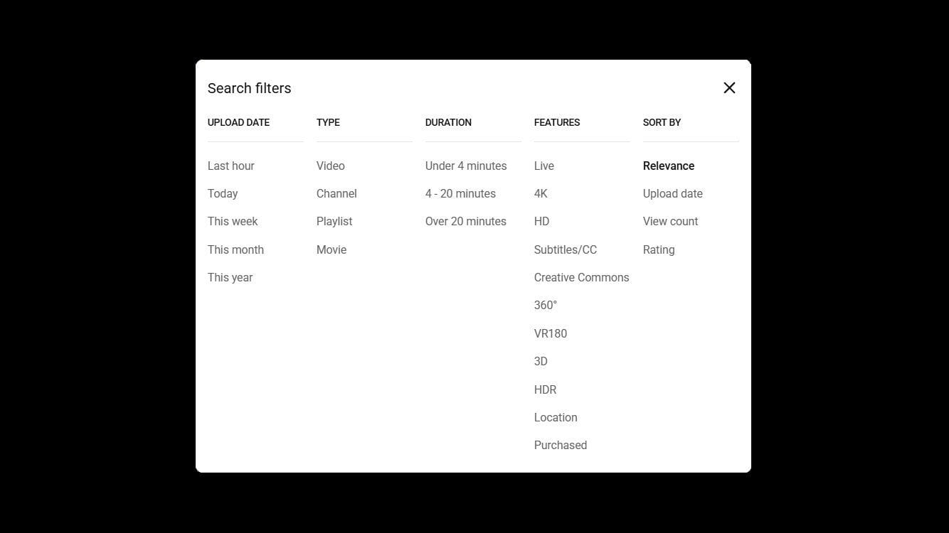 YouTube removes the ability to sort videos by their upload date