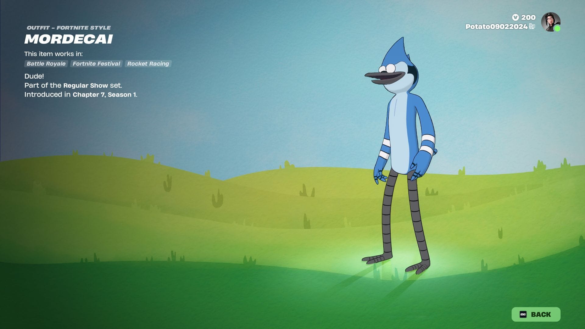 How to get the Regular Show skins in Fortnite: Mordecai and Skips