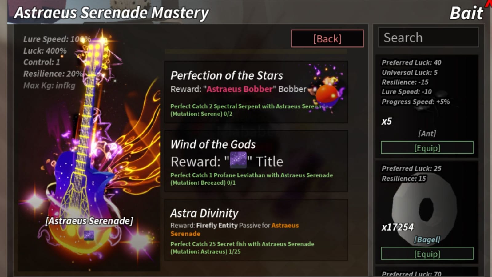 Fisch Astraeus Serenade Mastery update patch notes