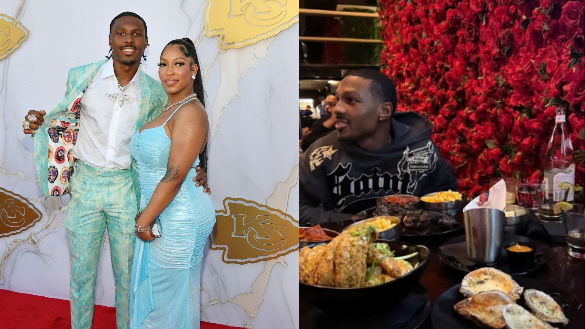 Mecole Hardman flies to Chicago for date night with fiancé Chariah ...