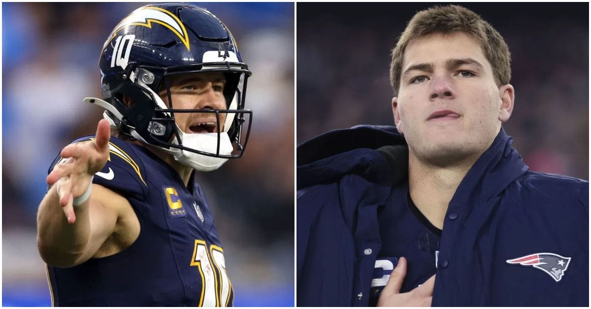 Drake Maye makes feelings known on facing Justin Herbert as Patriots ...