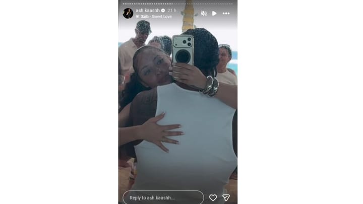 PIC: Josh Jacobs gets intimate with GF Ash Kaashh in St. Barts as ...