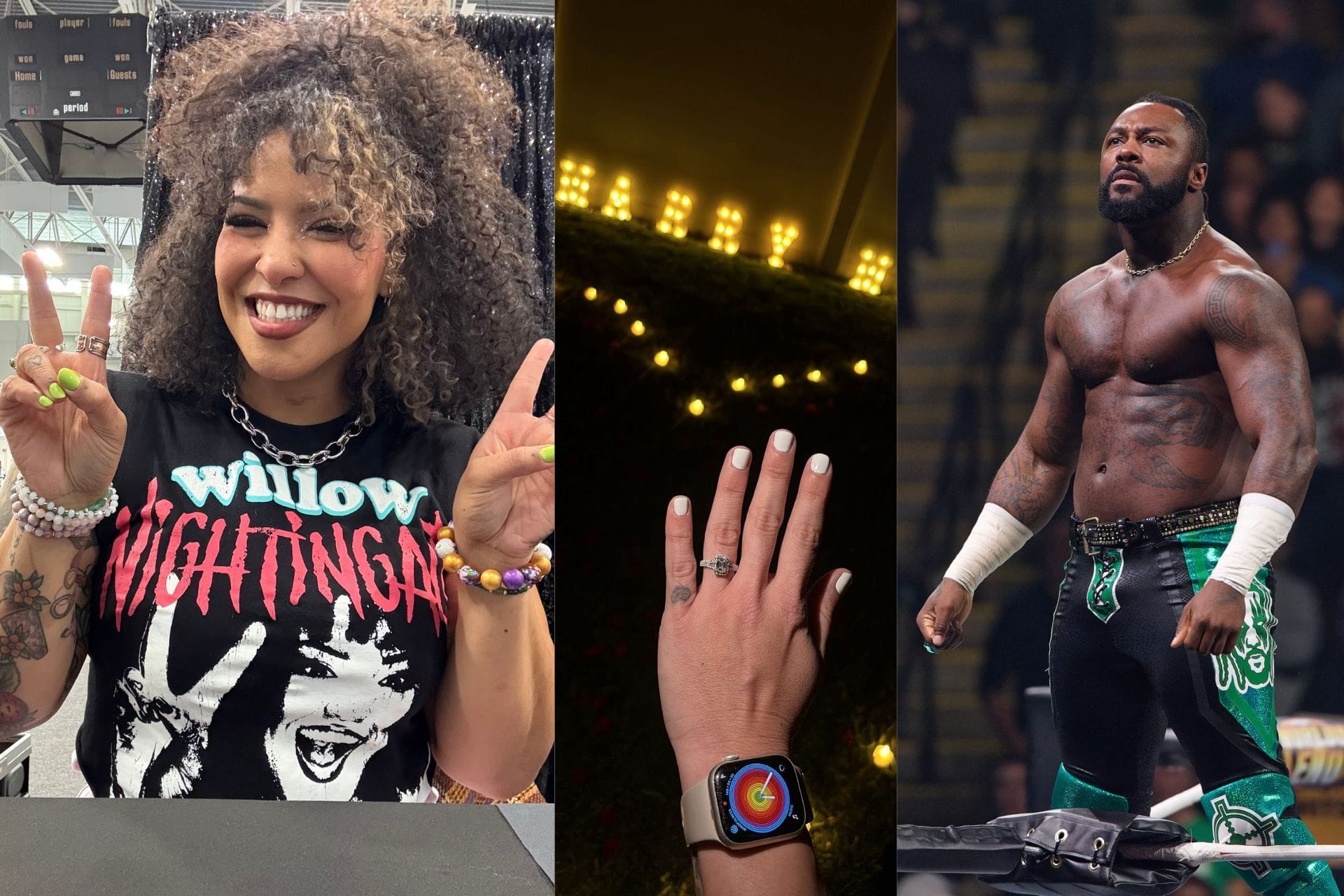 Female AEW star announces engagement; Willow Nightingale, Swerve ...