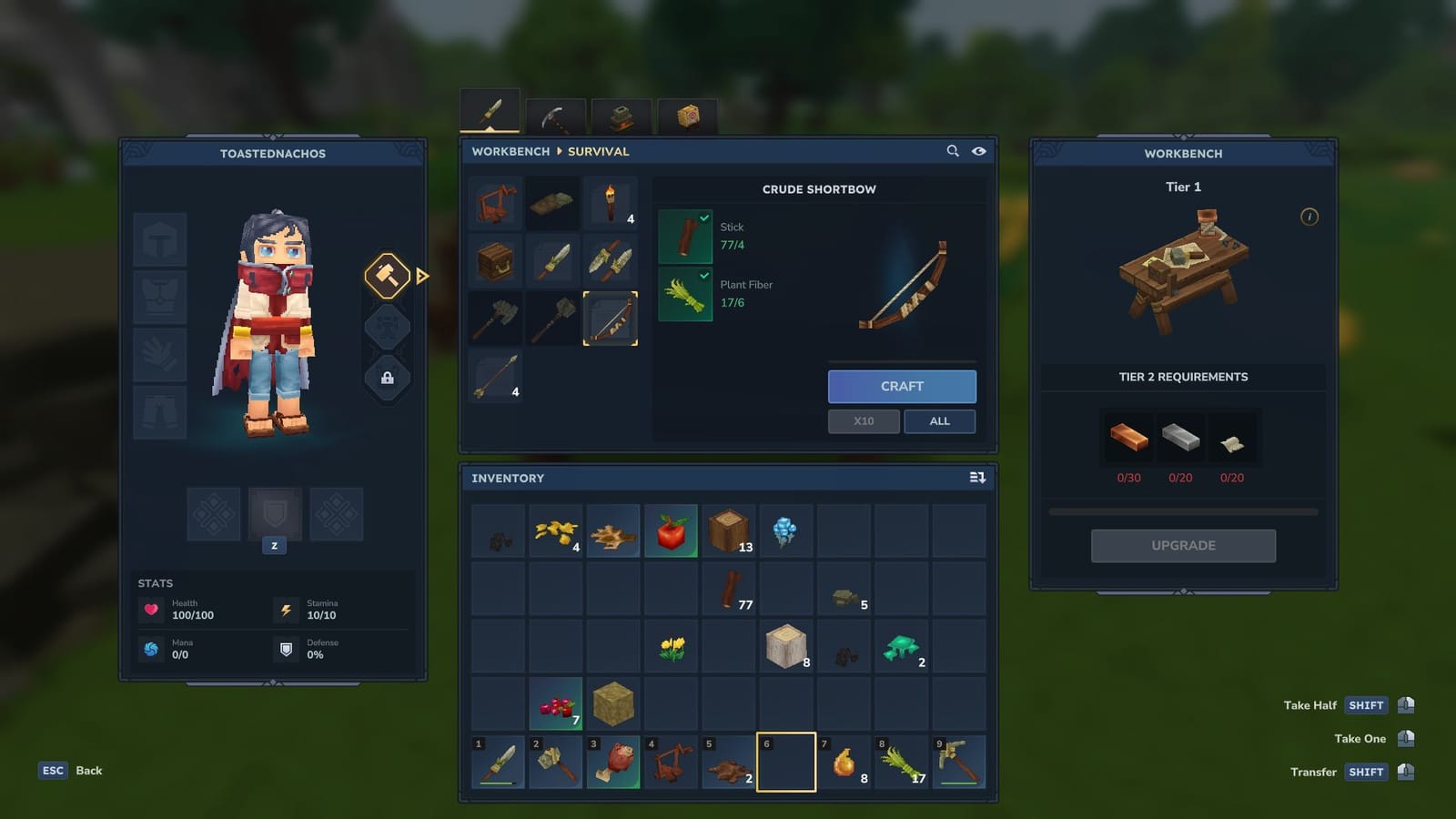 How to make bow and arrow in Hytale