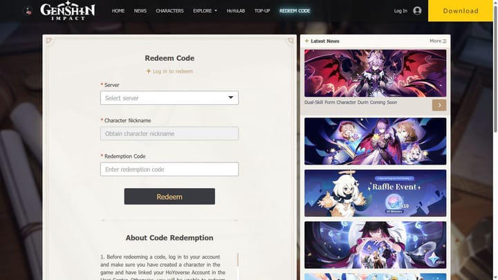 Genshin Impact Luna IV livestream codes: How to get 300 Primogems