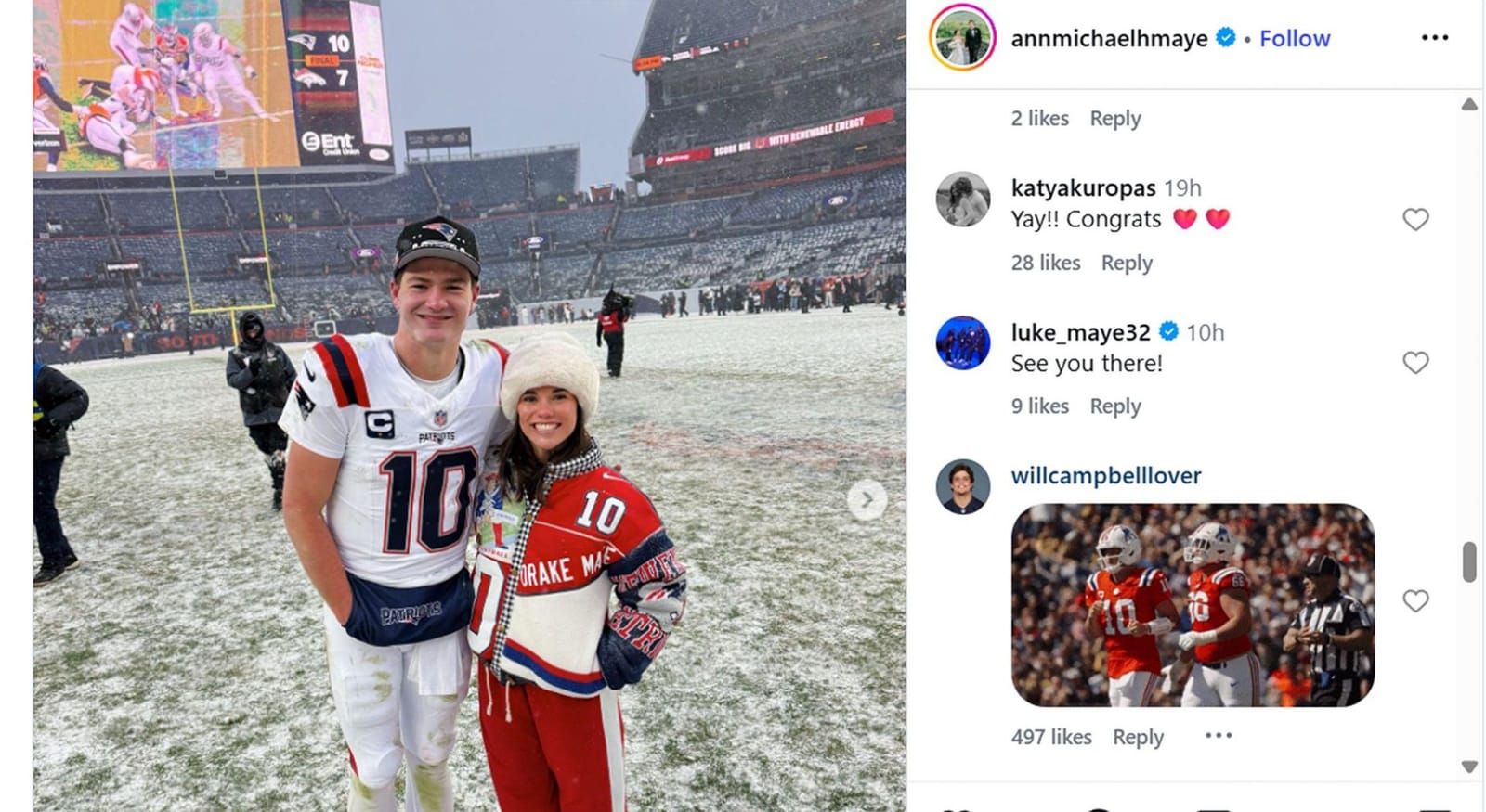 J.J. McCarthy’s fiancee Katya Kuropas drops 2-word message as Drake ...