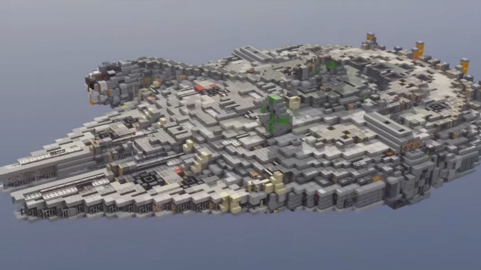 Minecraft player builds working Millennium Falcon from Star Wars using ...