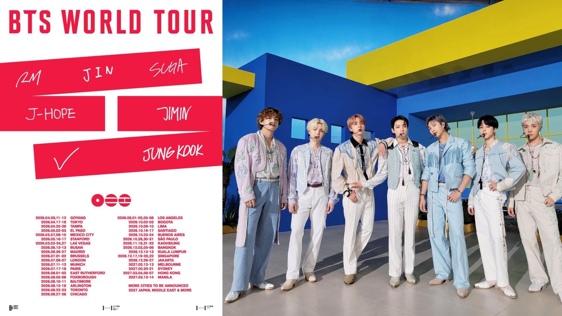 How to get tickets to BTS WORLD TOUR 2026-27? Presale, dates, venues ...