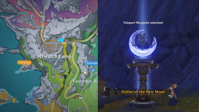 Genshin Impact Luna IV Statue of the New Moon locations