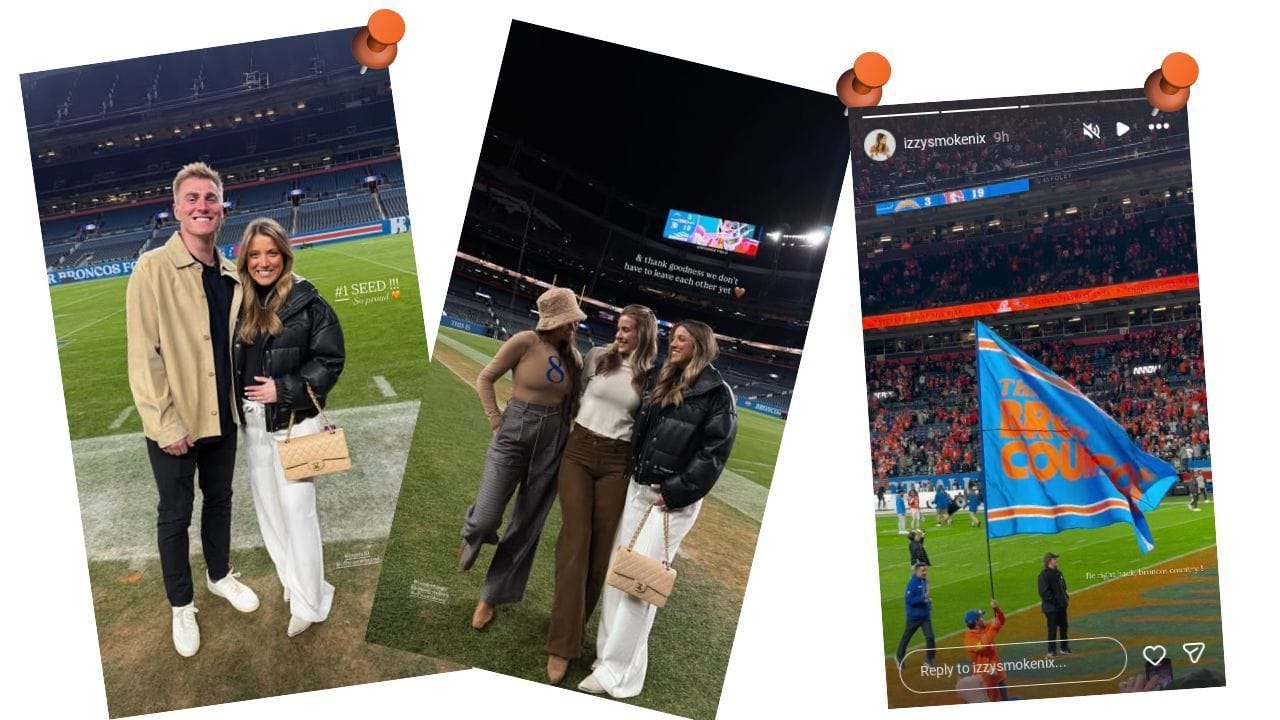 Pic: Bo Nix’s wife Izzy debuts baby bump as Broncos clinch AFC’s No. 1 ...