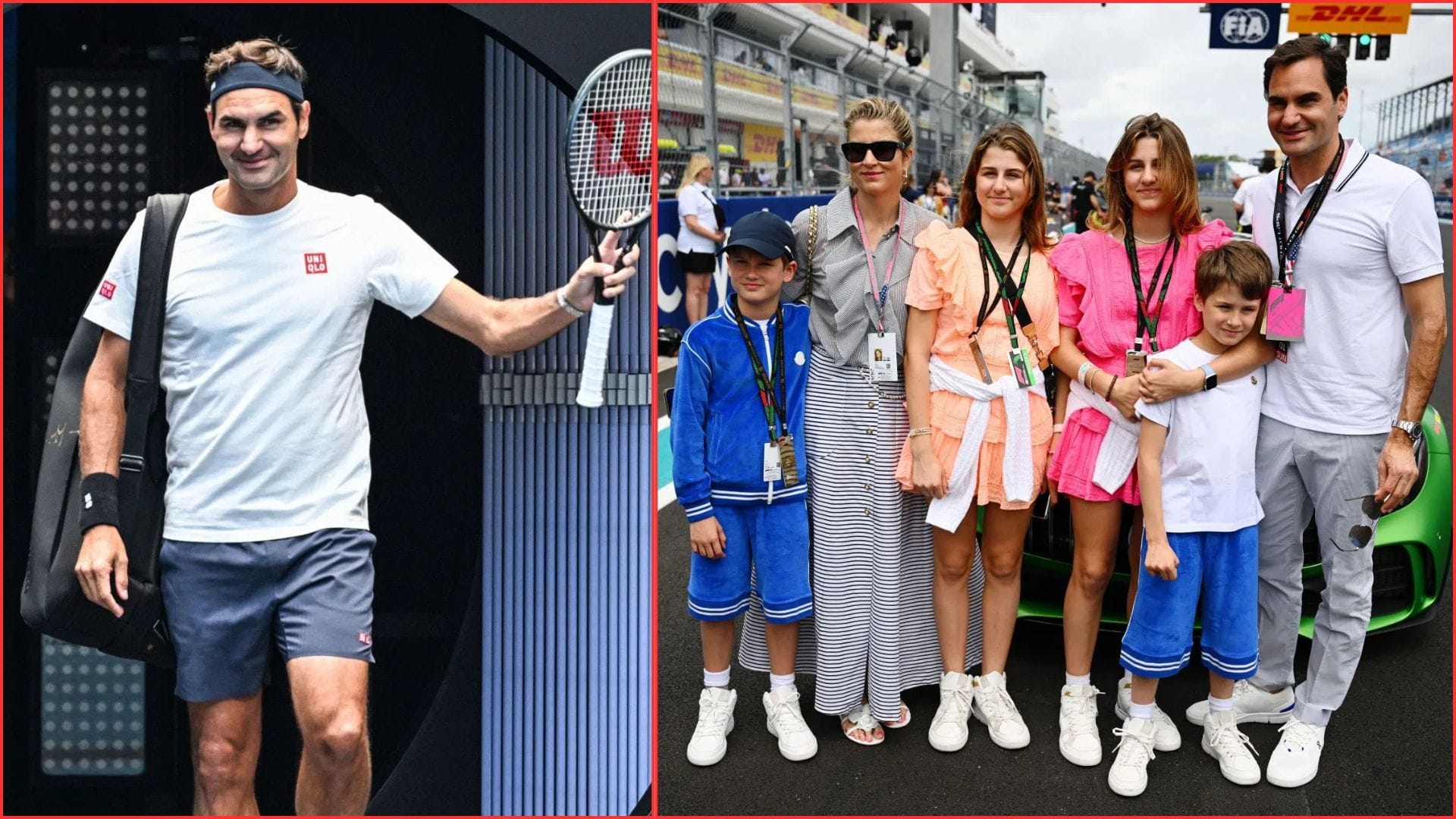 Roger Federer returns to Rod Laver Arena as wife Mirka and twins watch ...