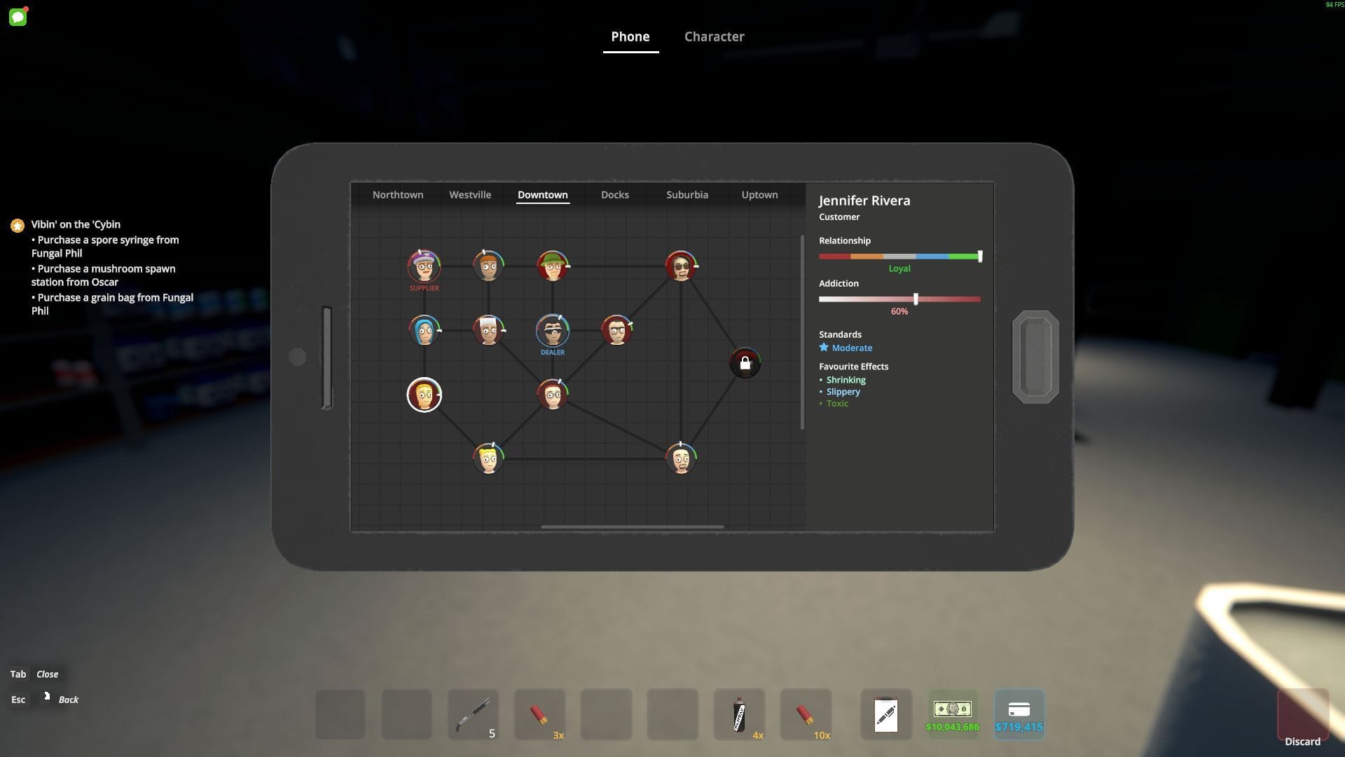 All customer locations and character IDs in Schedule 1