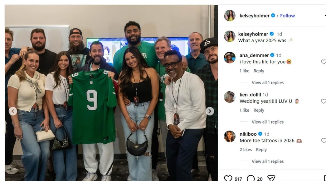 Lane Johnson's fiancée Kelsey Holmer shares unseen pic with Adam ...