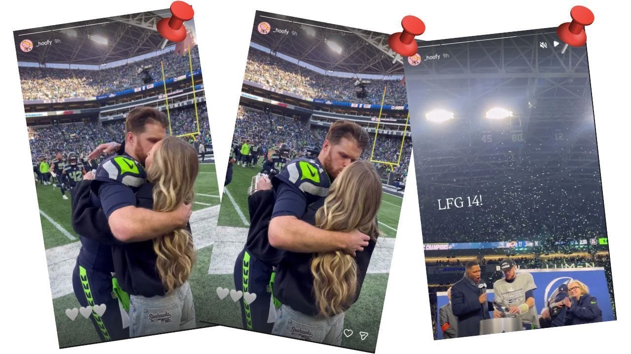 PICS: Sam Darnold locks lips with fiancée Katie Hoofnagle after ending ...