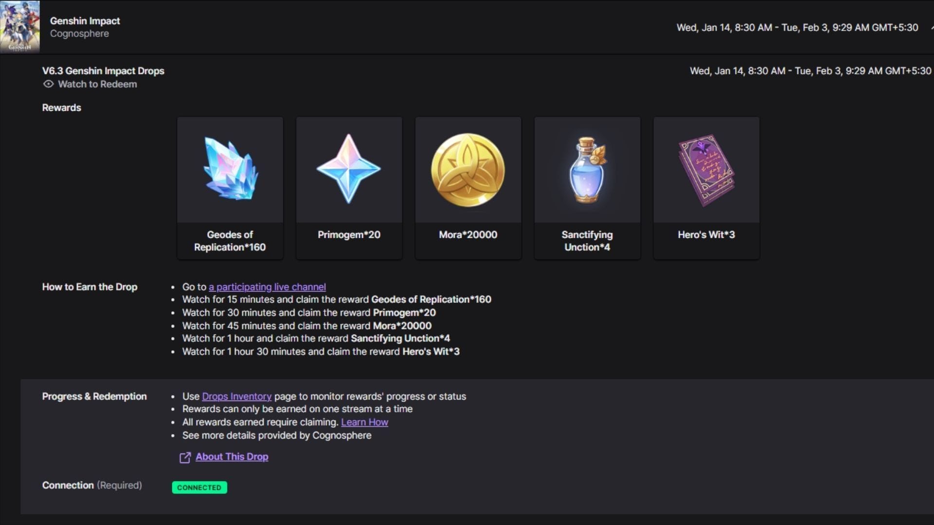 Genshin Impact Luna IV Twitch drops: All rewards and how to get