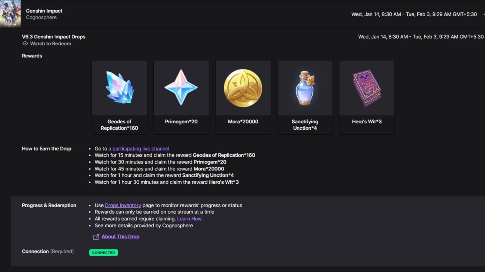 Genshin Impact Luna IV Twitch drops: All rewards and how to get