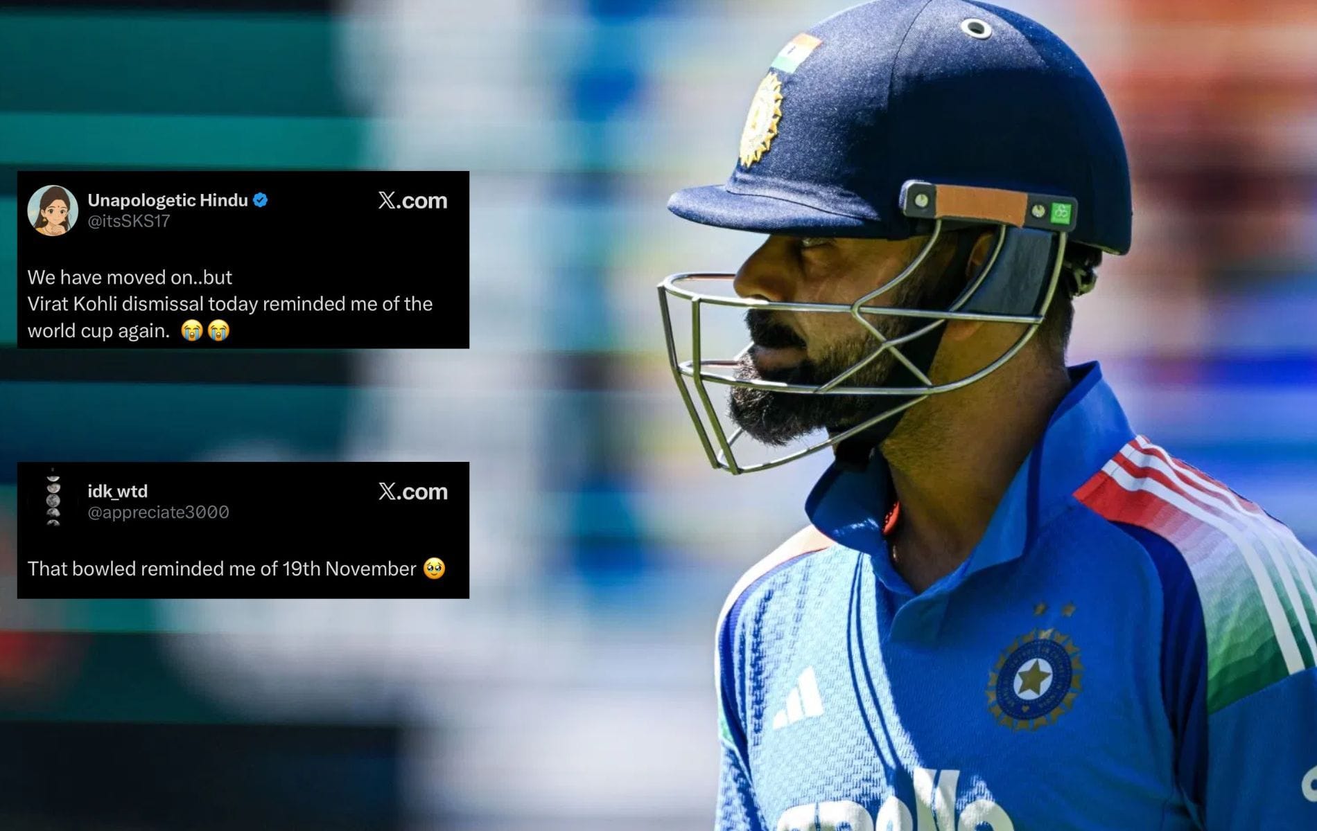 "A pain that still refuses to heal" - Fans react to Virat Kohli's 2023 ...