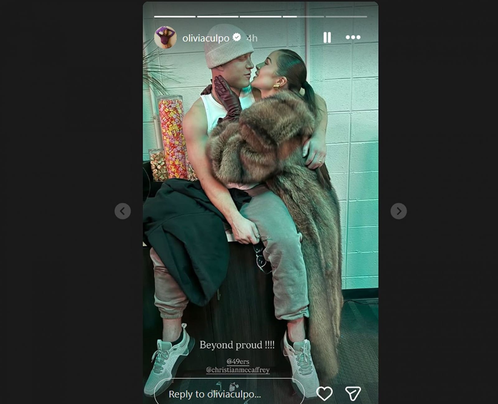 Christian McCaffrey's wife Olivia Culpo reacts to 49ers RB's heroics ...