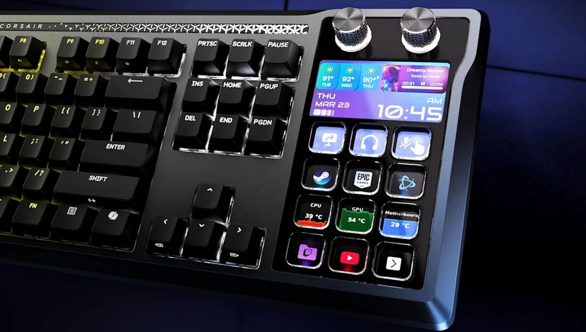 CORSAIR integrated Elgato's Stream Deck into its new mechanical keyboard