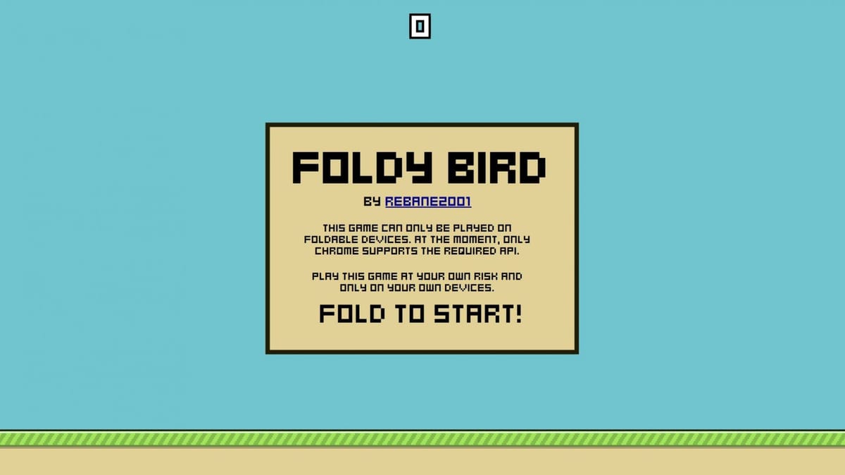 Foldy Bird game challenges phone hinge durability with motion controls