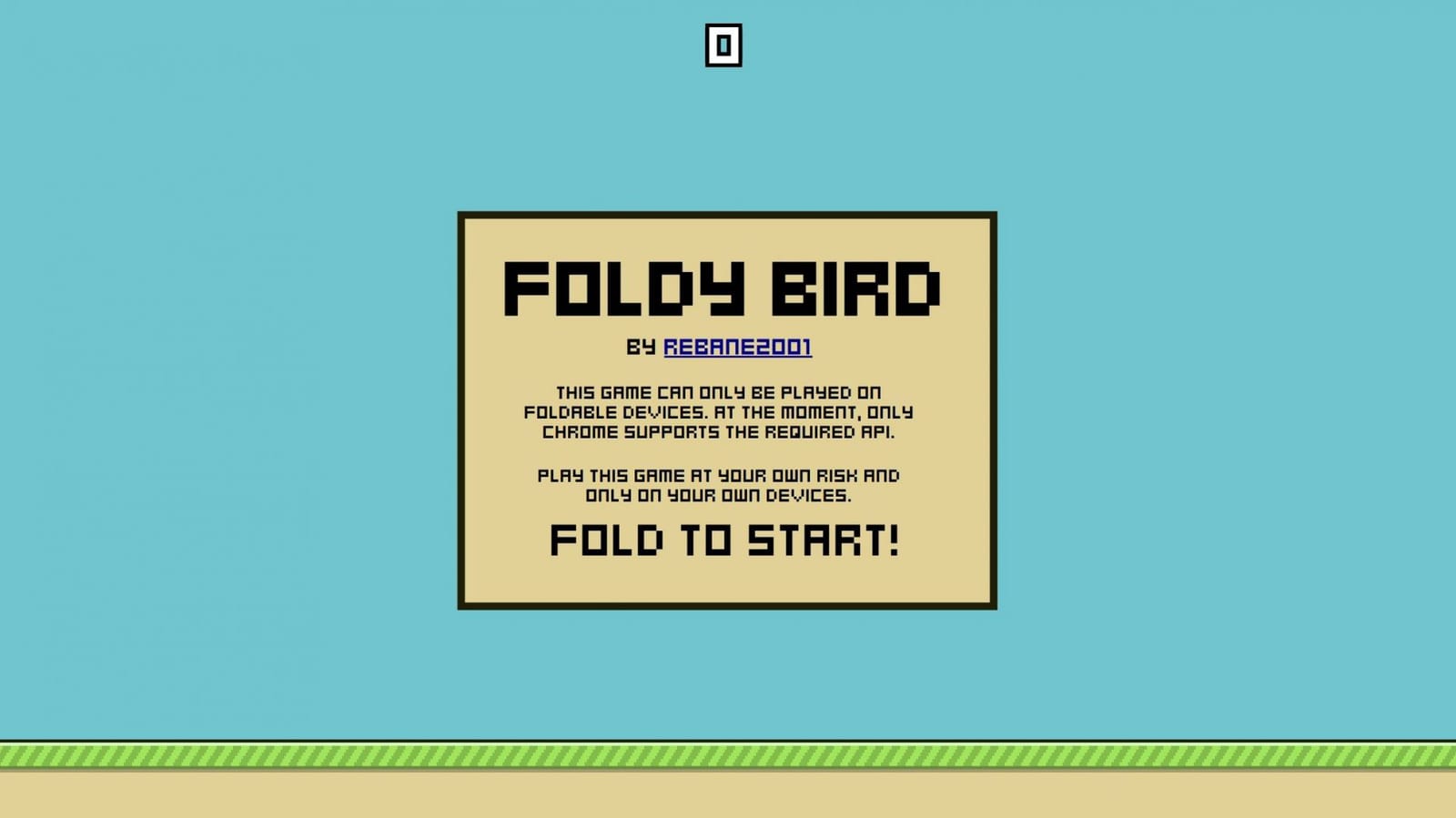 Foldy Bird game challenges phone hinge durability with motion controls