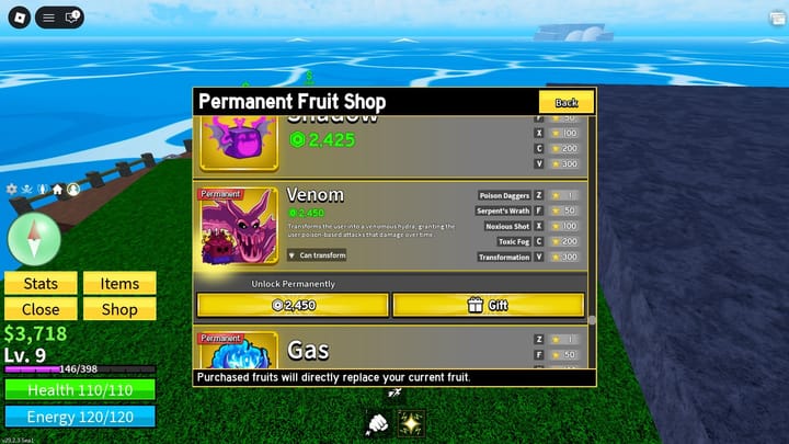 Blox Fruits Venom Fruit guide