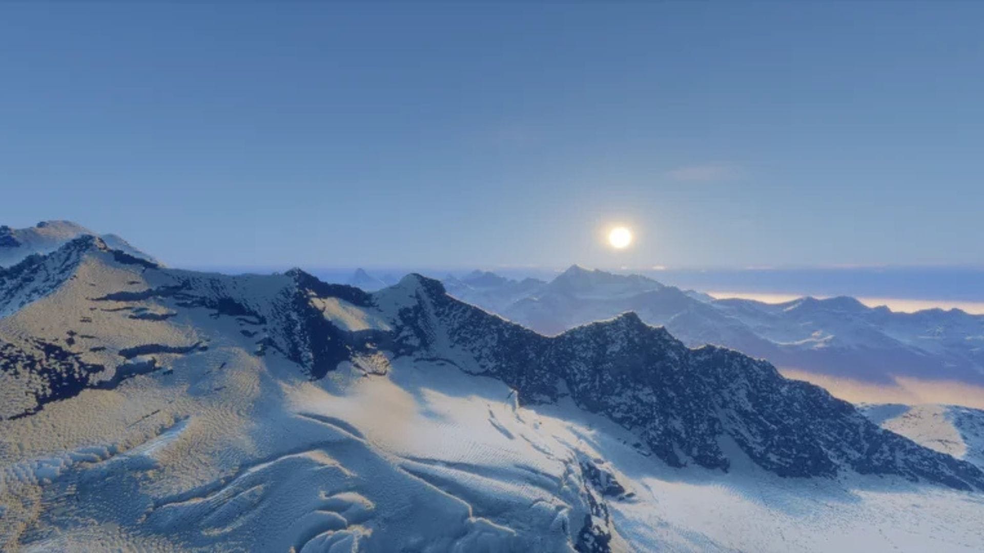 Minecraft builder showcases Swiss Alps in a 1:1 recreation