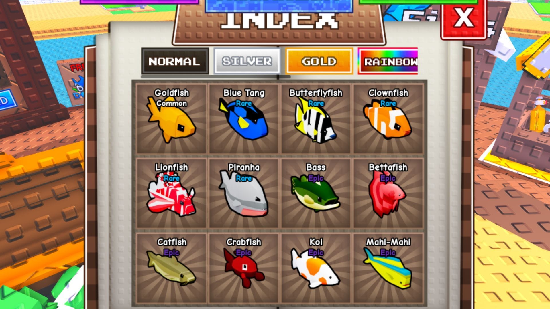 All Fish in Dive Down: Rarity and location