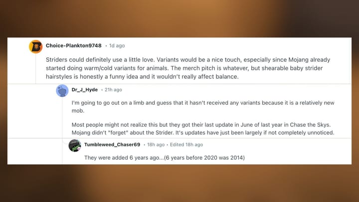 Minecraft fans suggest interesting concept ideas for striders