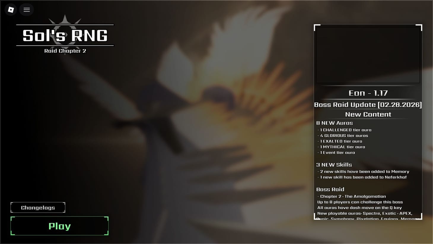 Sol’s RNG Boss Raid Chapter 2 update patch notes
