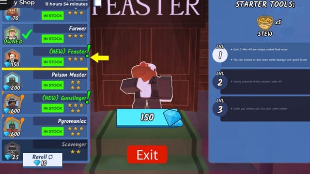 99 Nights in the Forest Feaster Class guide