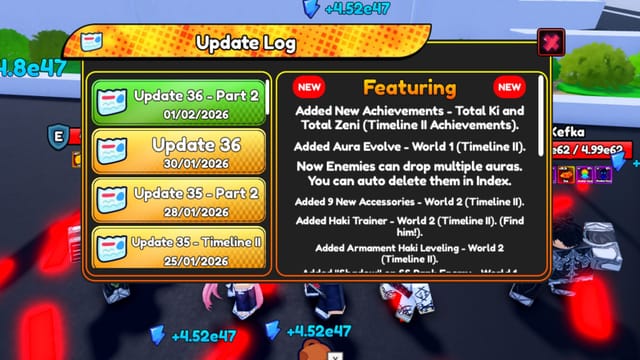 Anime Eternal Update 36 part 2 patch notes