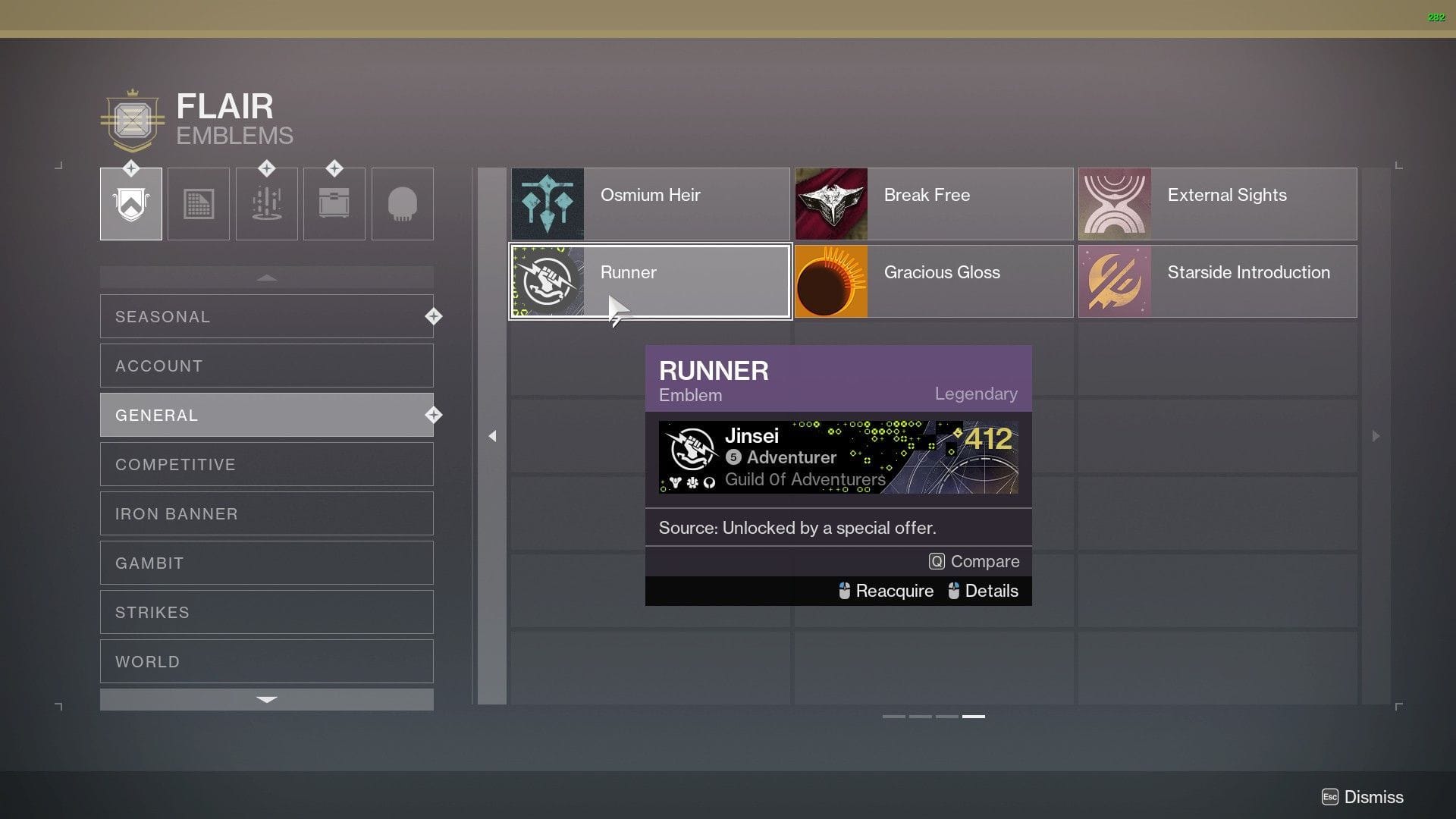 How to get the new 'Runner' emblem in Destiny 2