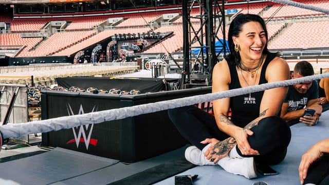 Rhea Ripley gets down on one knee for Valentine's Day, gives flowers to ...