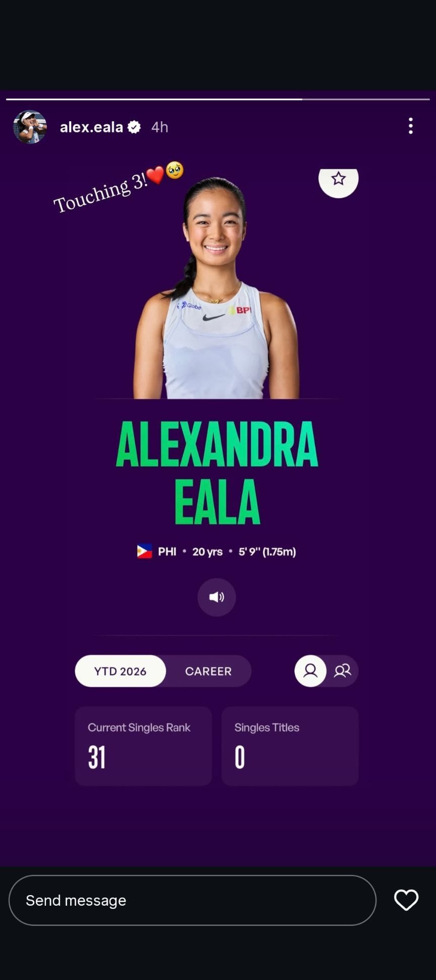Alexandra Eala shares her delight after new career-high ranking puts ...