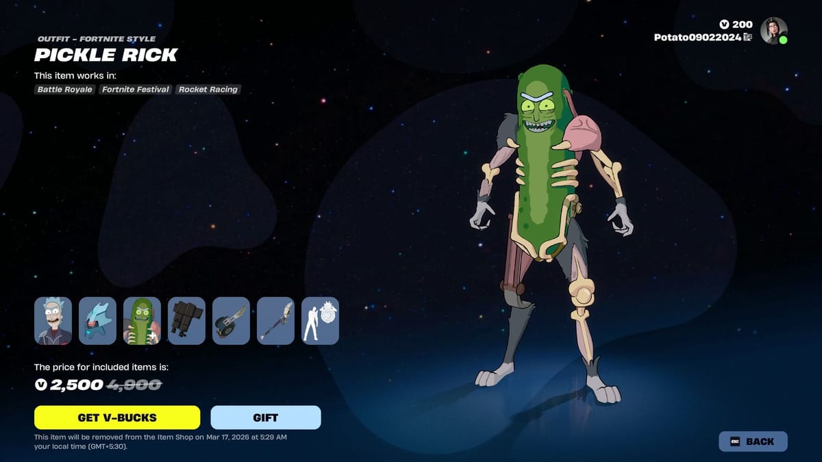 How to get Rick and Morty skins in Fortnite: Pickle Rick and Rick Prime