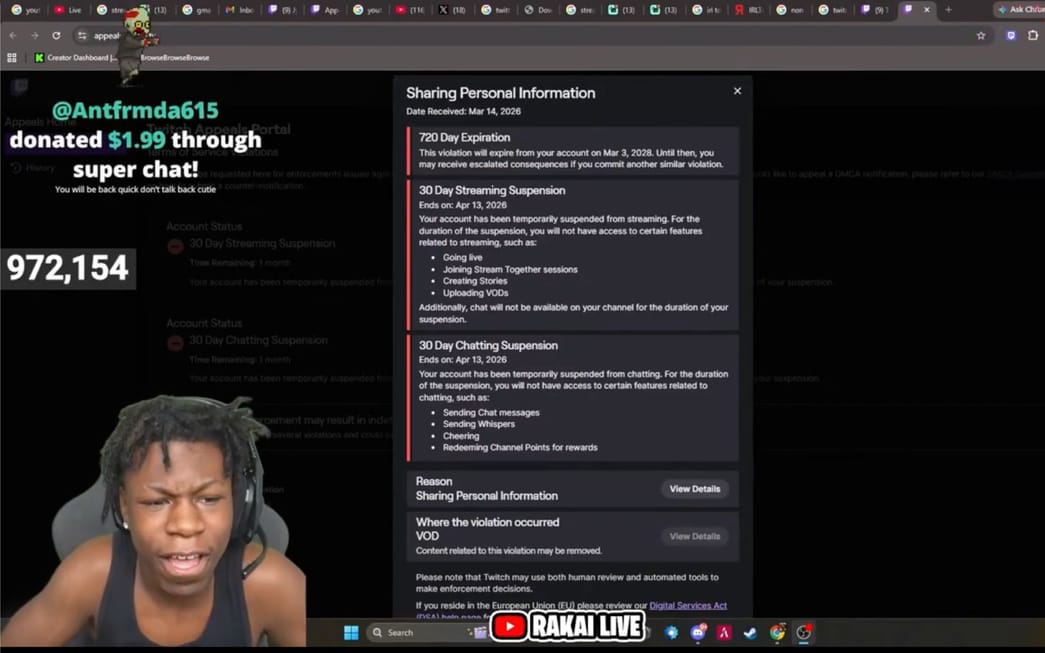 RaKai reveals why he got suspended from Twitch for 30 days, says next ...