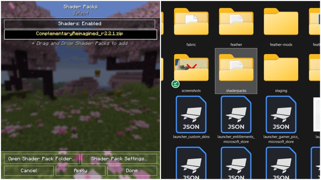 How to use shaders in Minecraft 26.1