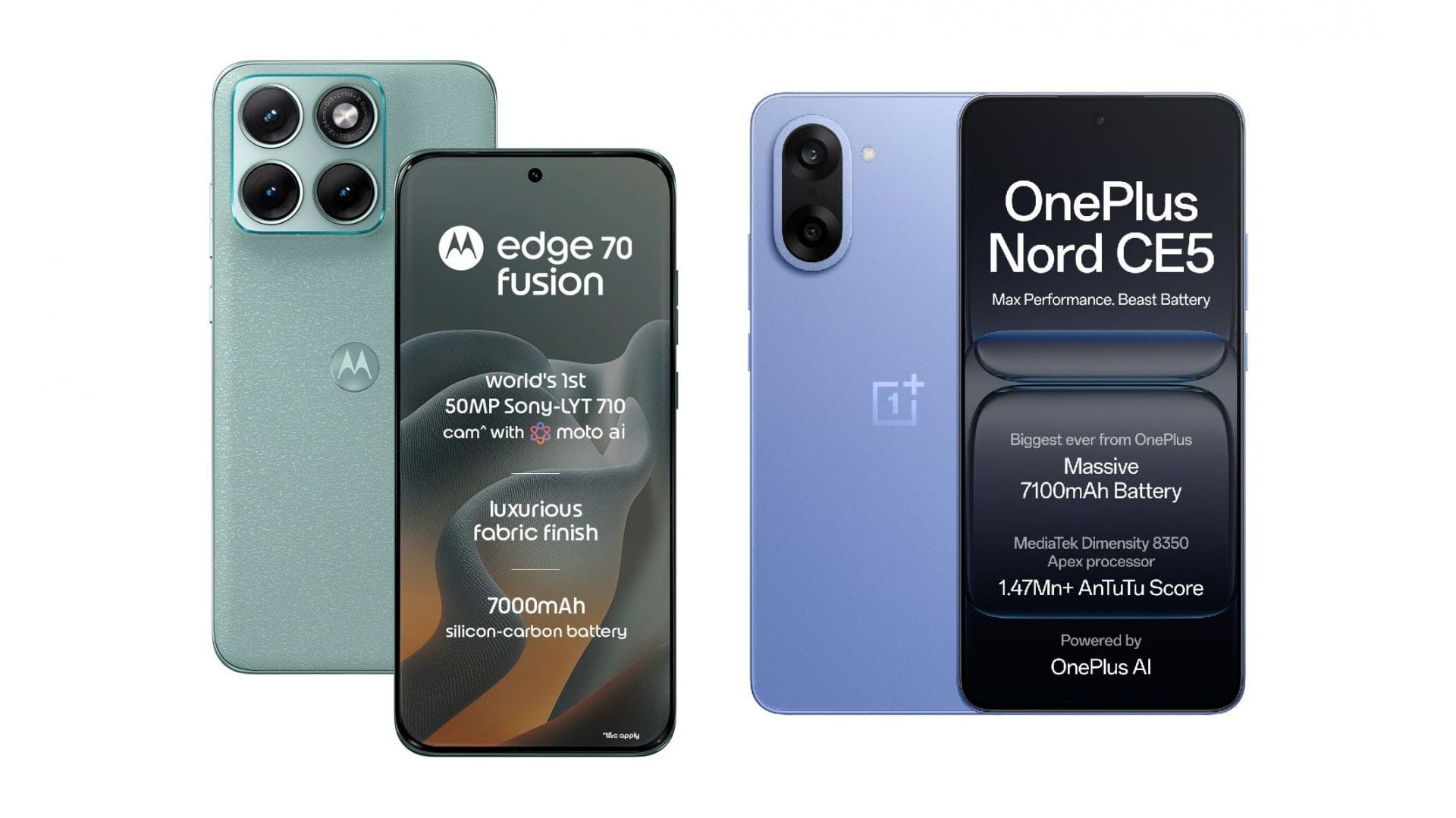Motorola Edge 70 Fusion vs OnePlus Nord CE5: Ultimate mid-range showdown